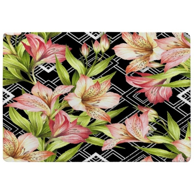 Bright Plants On Geometric Background (Rug) Multi - Xl: 160X230Cm by ...