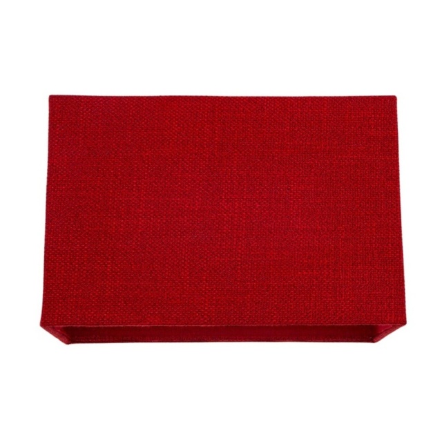 Contemporary And Sleek Deep Red Linen Fabric Rectangular Lamp Shade 60W ...