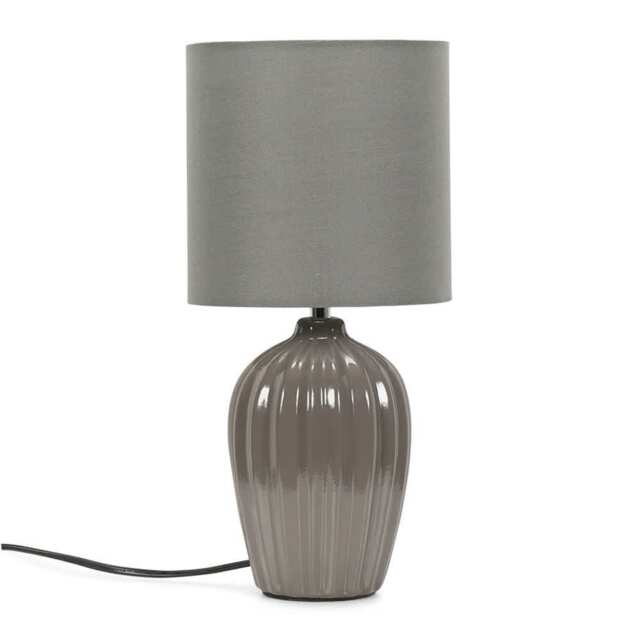 ValueLights Carbone Grey Table Lamp Grey Shade Grey by Tesco ...