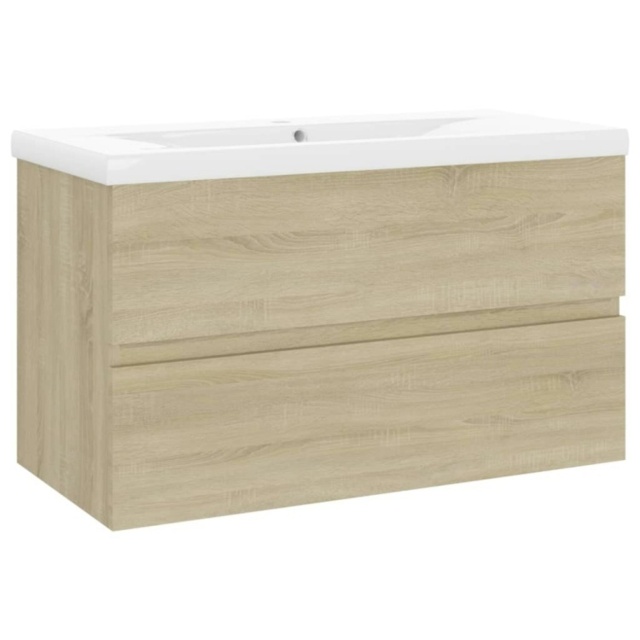 Sink Cabinet With Built-In Basin Sonoma Oak Engineered Wood by Tesco ...