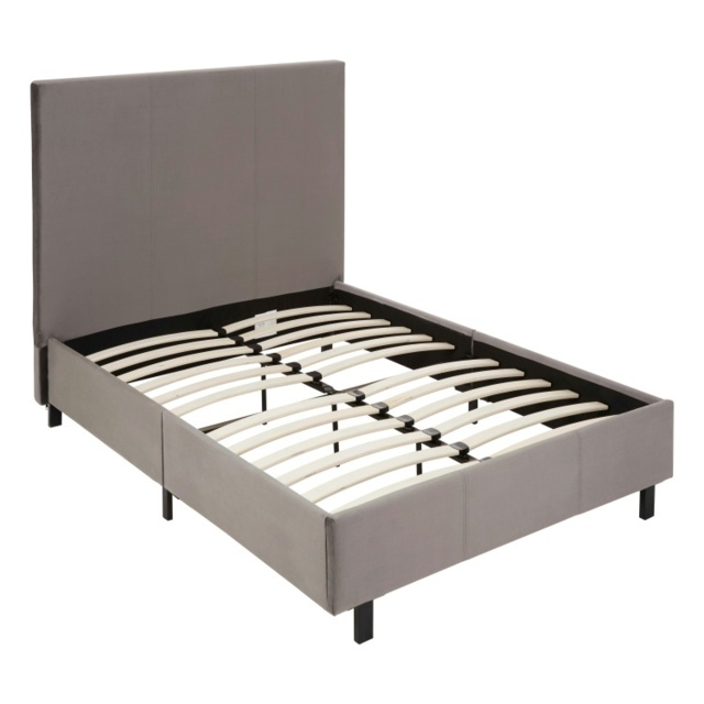 Interiors By Premier Compact Bed In Box In Brushed Steel Velvet ...