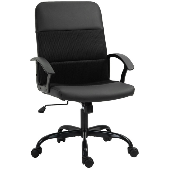 Vinsetto Pvc Leather & Mesh Panel Office Chair Swivel Seat by Tesco ...