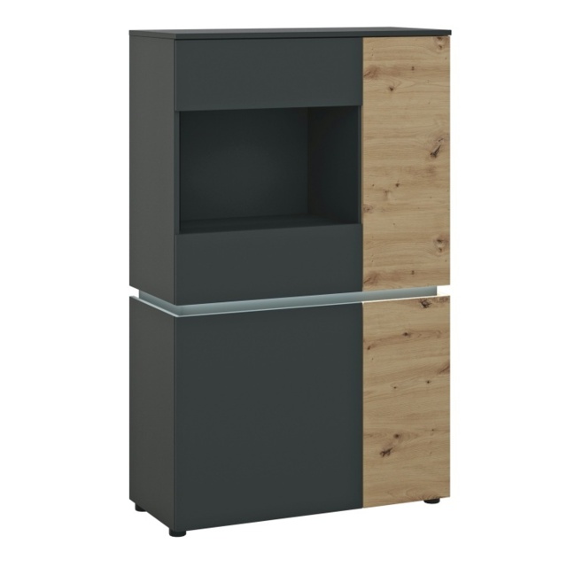 Luci 4 Door Low Display Cabinet (Including Led Lighting) In Platinum ...