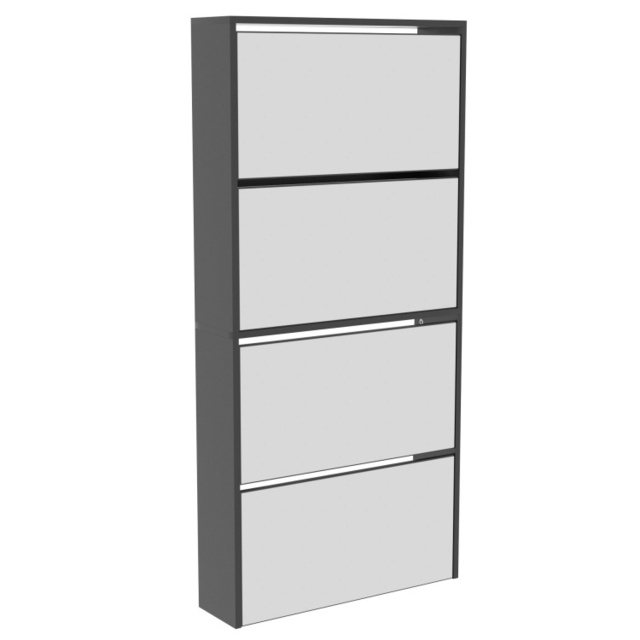 Vida Designs Welham 4 Drawer Mirrored Shoe Cabinet Shoe Rack Storage ...