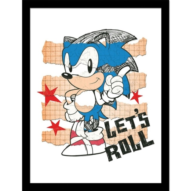 Sonic The Hedgehog (Let's Roll 2) Framed 30X40Cm Print by Tesco ...