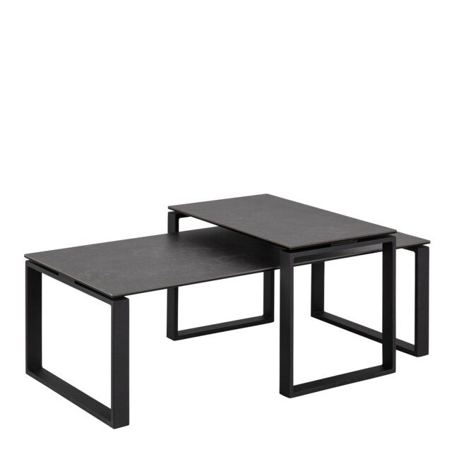 Katrine Ceramic Coffee Table Set in Black by Tesco - Marketplace ...