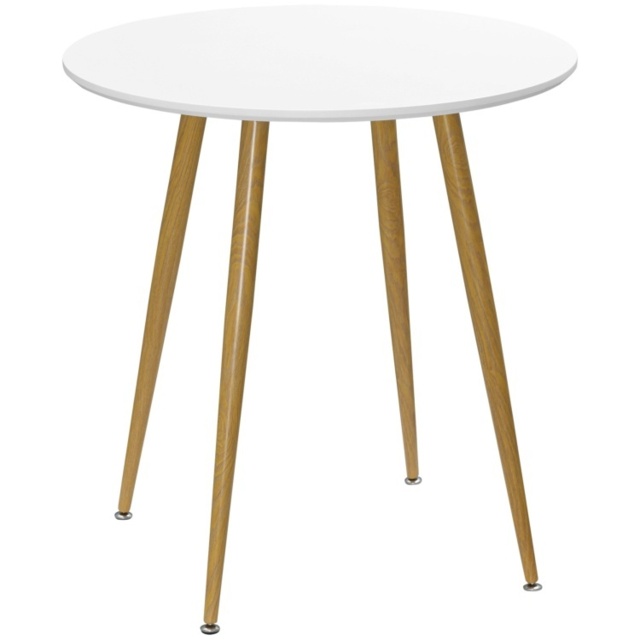 Homcom Round Dining Table With Matte Top Metal Legs, Kitchen Table by ...