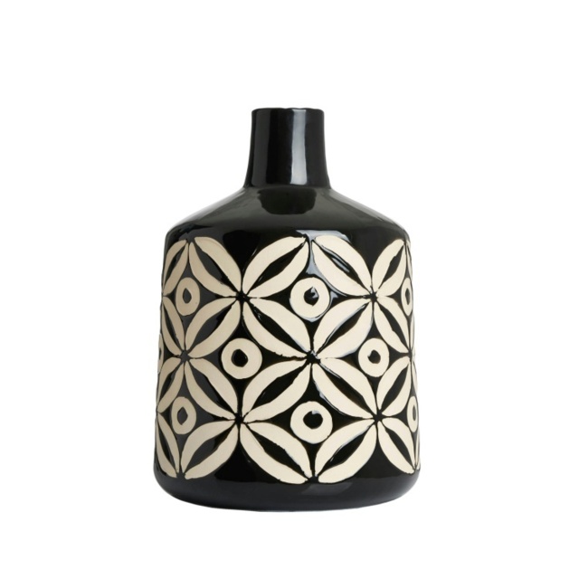 Bhs Petal Patterned Ceramic Vase, Black by Tesco - Marketplace ...