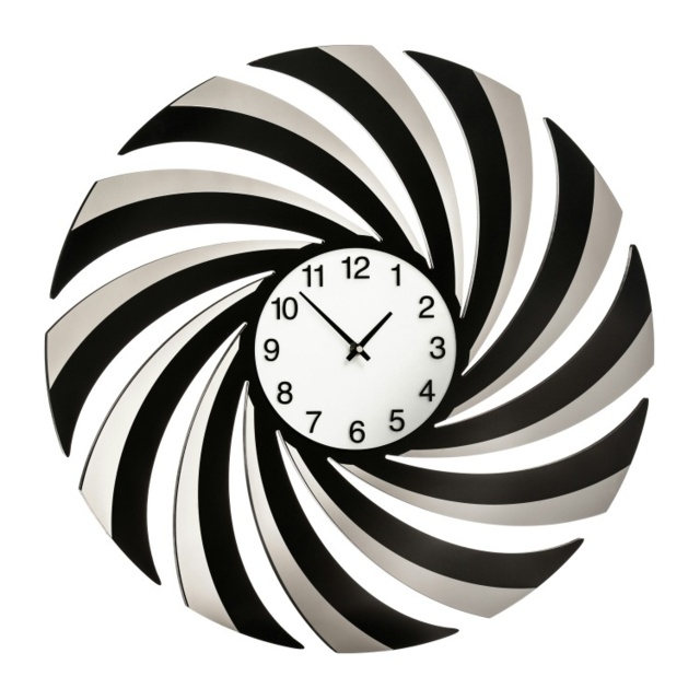 Interiors By Premier Vole Black Mirrored Wall Clock by Tesco ...