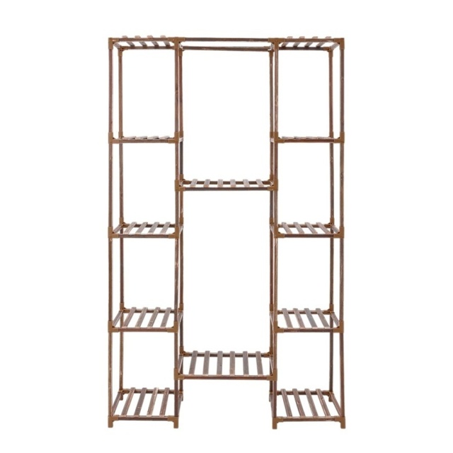 Living And Home Multi-Tier Wooden Plant Stand And Flower Display Shelf ...