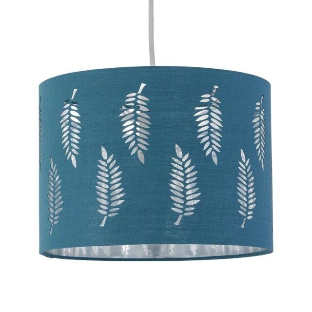 First Choice Lighting Fern Teal Cut Out 30Cm Pendant Lightshade Green ...