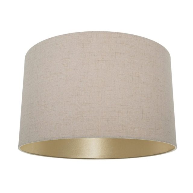 Modern Designer Taupe Textured Linen Lampshade With Inner Champagne ...