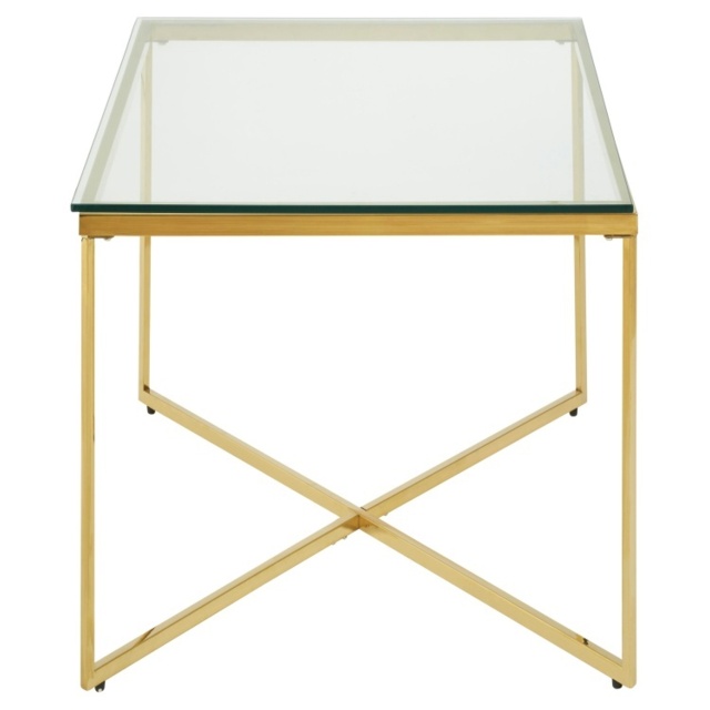 Interiors By Premier Contemporary Design Gold Finish Cross Base End ...
