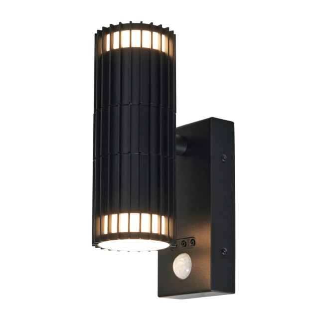 BHS Zeb Outdoor Up and Down Wall Light with PIR Sensor, Black by Tesco ...