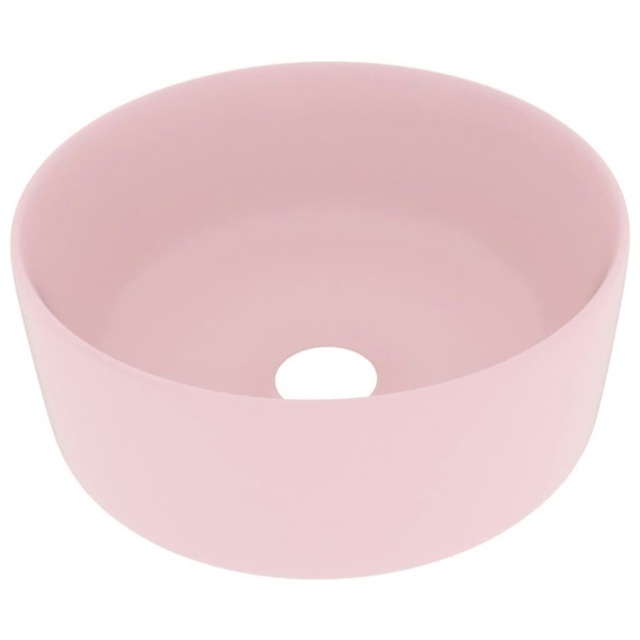 Luxury Wash Basin Round Matt Pink 40X15 Cm Ceramic by Tesco ...