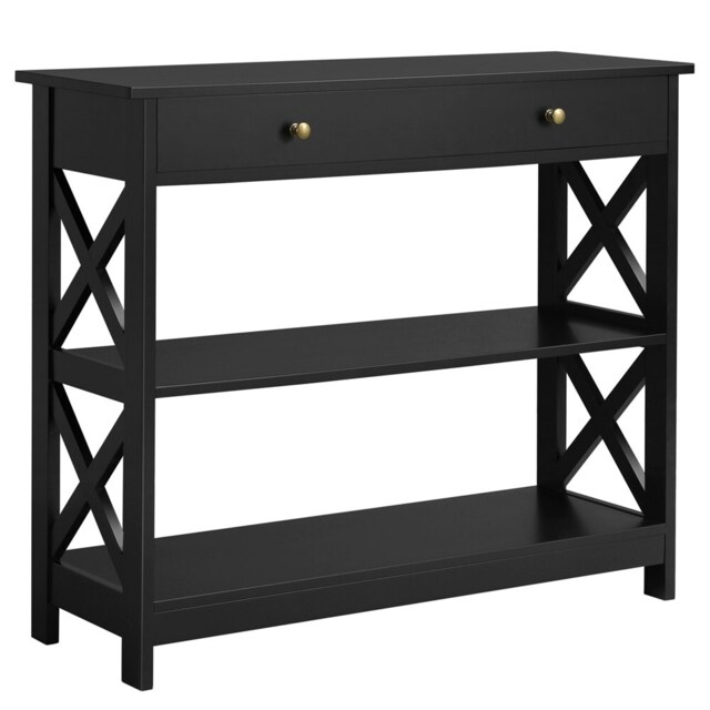 Yaheetech Wooden Console Table with 1 Drawer and 2 Open Shelves by ...