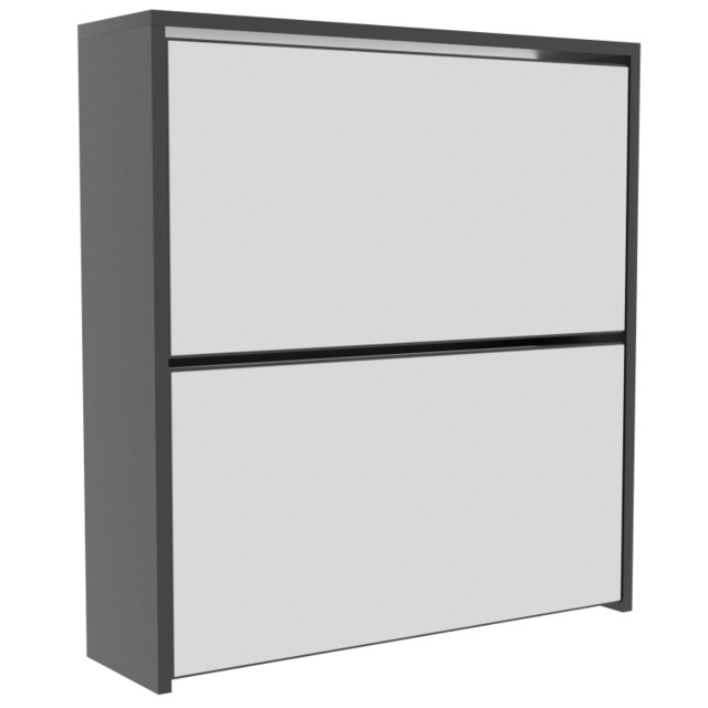 Vida Designs Welham 2 Drawer Mirrored Shoe Cabinet Shoe Rack Storage ...