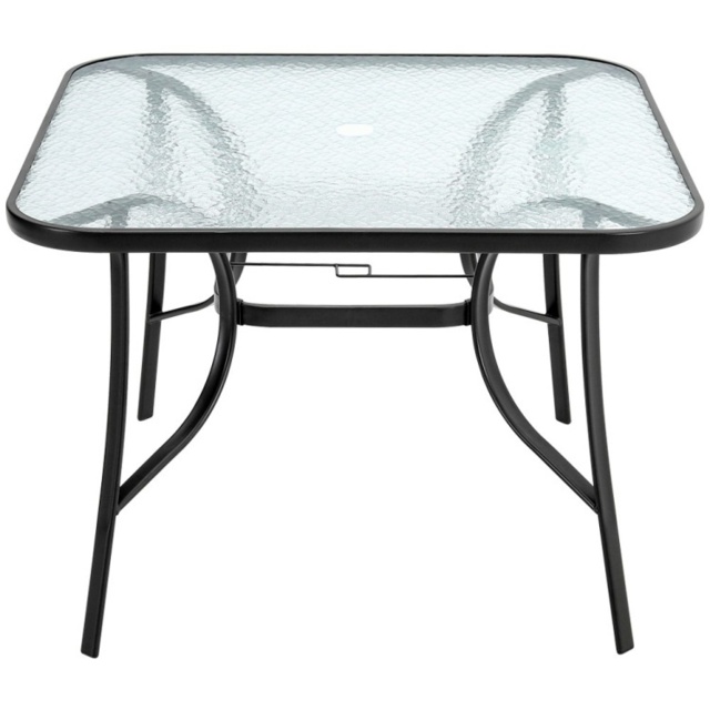 Living And Home Rectangle Tempered Glass Outdoor Coffee Table With ...