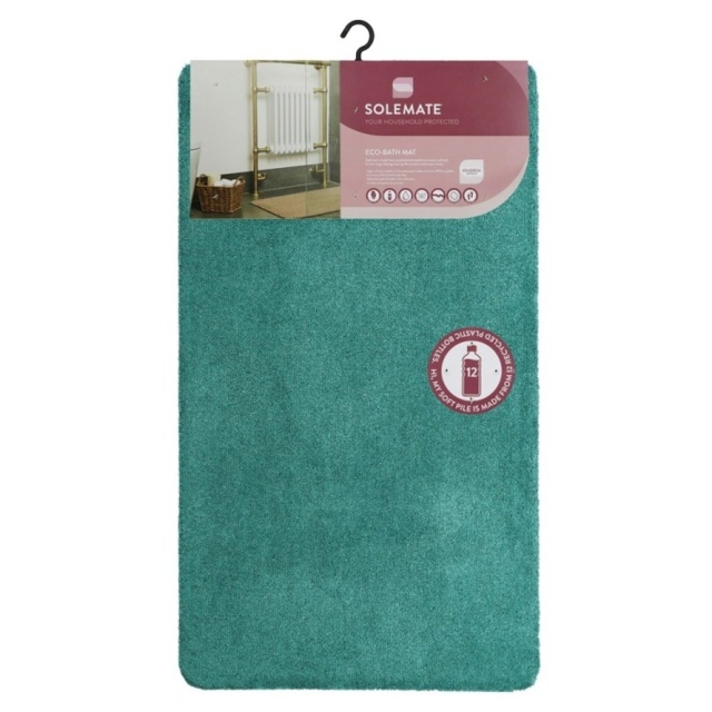 Jvl Solemate Machine Washable Bath Mat 60X100Cm - Teal Green by Tesco ...