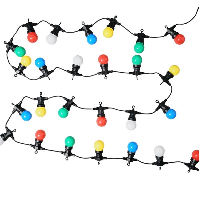 ValueLights Festoon Lights Matte Black Integrated Bulb Multi by Tesco ...