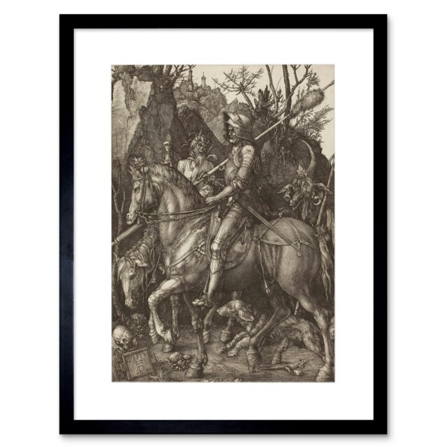 "Albrecht Durer Knight Death Devil Old Master 12x16"" Framed Wall Art ...