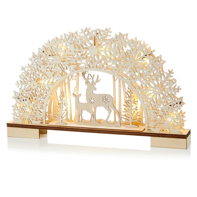 Premier Wooden Snowflake Arch With Deer Scene Diorama 45Cm by Tesco ...
