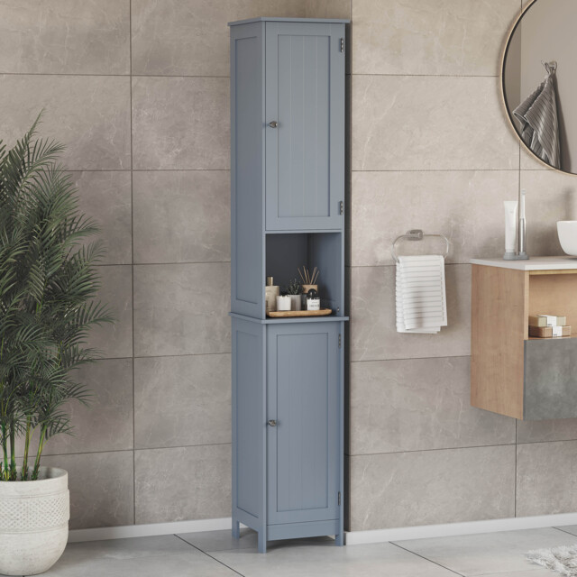 Bath Vida Priano 2 Door Tall Bathroom Freestanding Storage Cabinet ...
