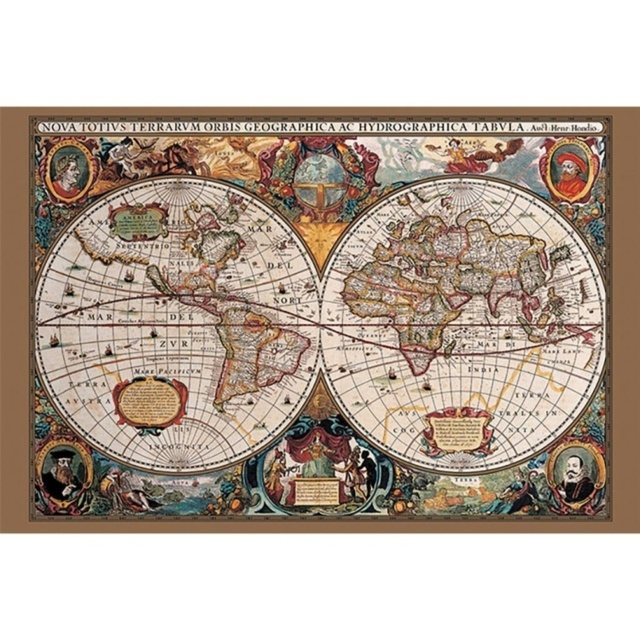 World Map (17Th Century) 85X120X4Cm Stretched Canvas Print by Tesco ...