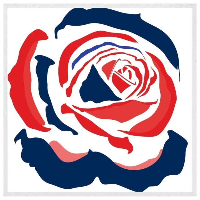 Red & Blue Rose Print (Picutre Frame) White - Xl by Tesco - Marketplace ...