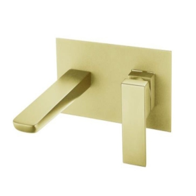 Aquarius Hydro Wall Mounted Basin Mixer Tap Brushed Brass by Tesco ...