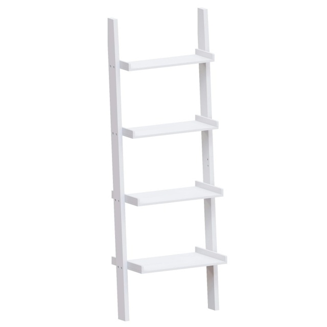 Vida Designs York 4 Tier Ladder Bookcase Display Storage, White by ...