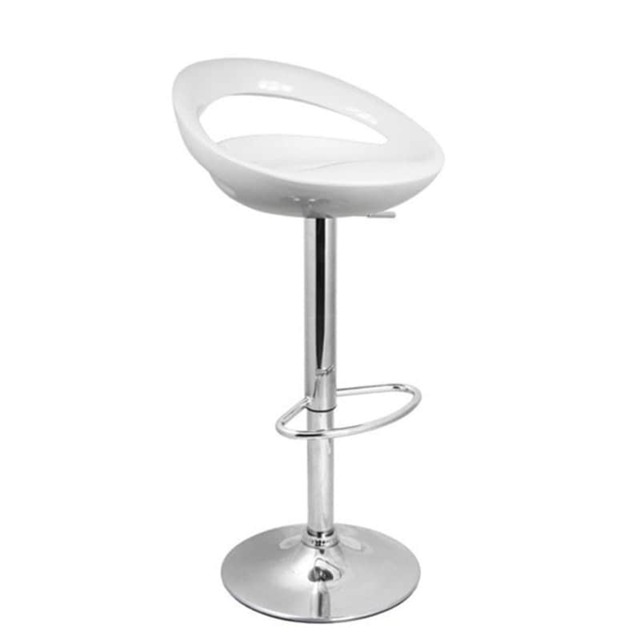 Half moon adjustable breakfast bar stool - white white by Tesco ...