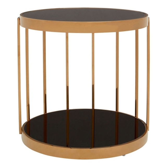 Interiors By Premier Modern Rose Gold Cage Design Side Table, Versatile ...