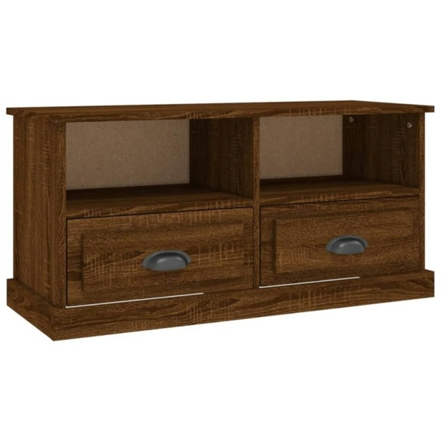 Tv Cabinet Brown Oak 93X35.5X45 Cm Engineered Wood by Tesco ...