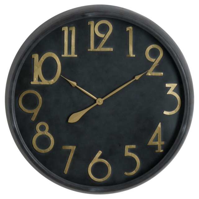 Soho brass and stone effect clock - black/brass - one size by Tesco ...