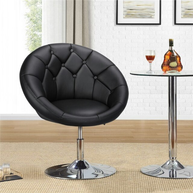 Yaheetech height adjustable modern round back chair black by Tesco ...