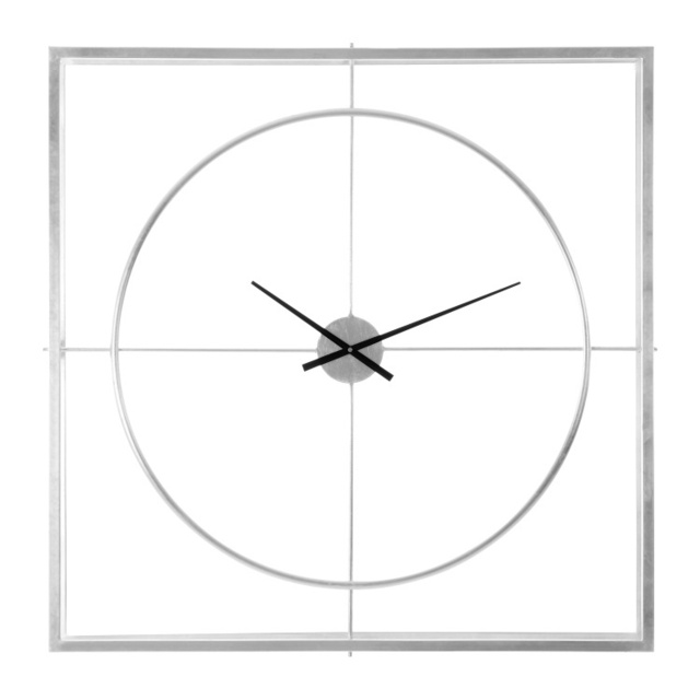Interiors By Premier Minimalist Design Silver Finish Wall Clock ...