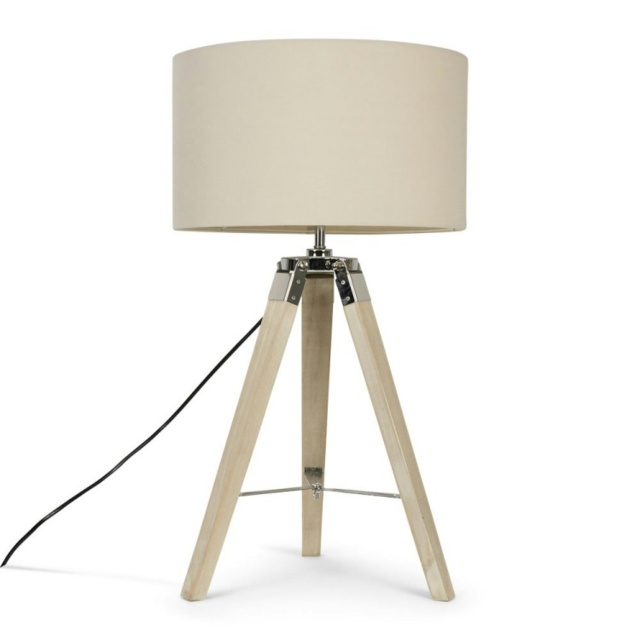 Valuelights Clipper Light Brown Tripod Table Lamp Medium Natural Shade ...