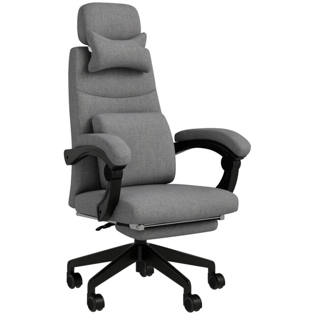 Vinsetto home office chair reclining computer chair w/ lumbar support ...