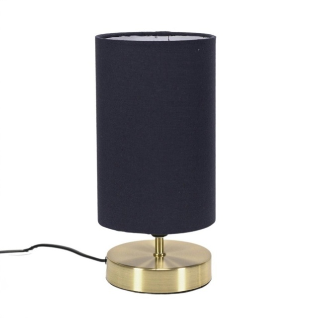 Valuelights Francis Brushed Gold Touch Table Lamps With Navy Fabric ...