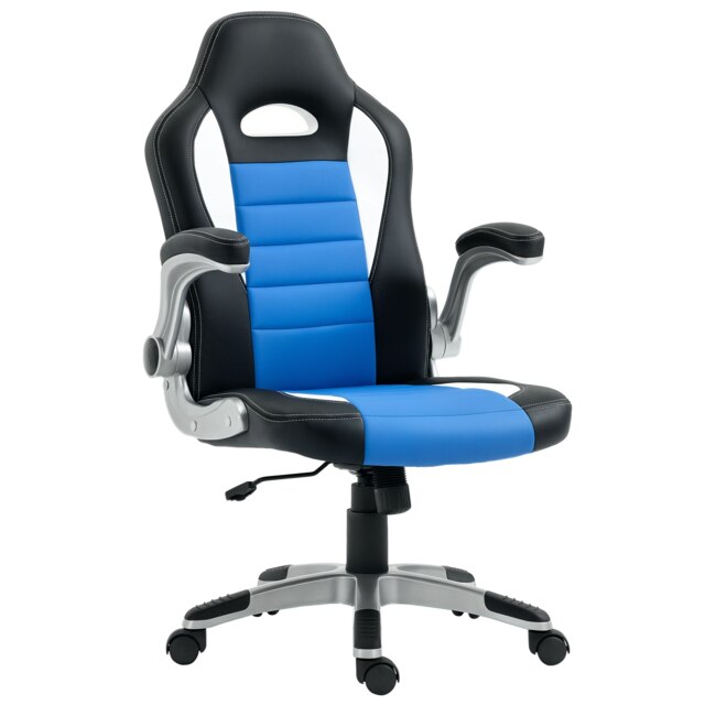Homcom gaming chair pu leather office swivel chair w/ tilt function ...