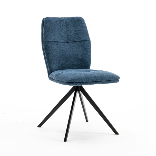 Set of 2 luna modern fabric dining chair padded seat metal legs kitchen ...