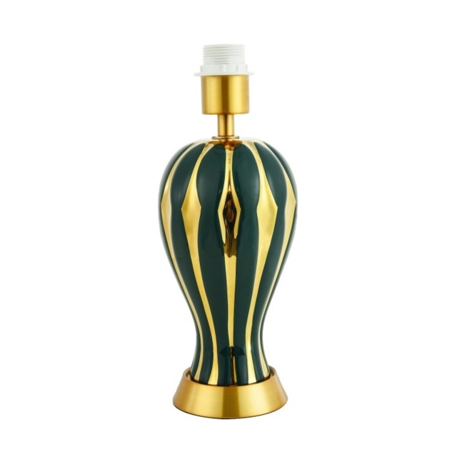 Traditional Glossy Navy Forest Green And Polished Gold Ceramic Table ...
