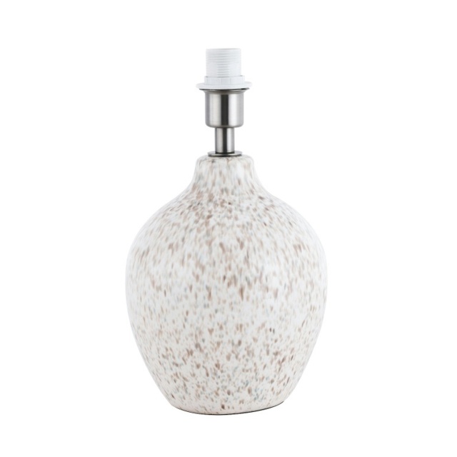 Taupe And Cream Gloss Snowflake Design Ceramic Table Lamp Base With ...