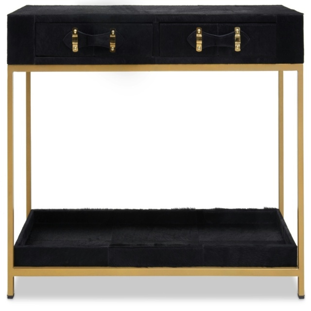 Interiors By Premier Hair On Hide Console Table, Black Modern Console ...