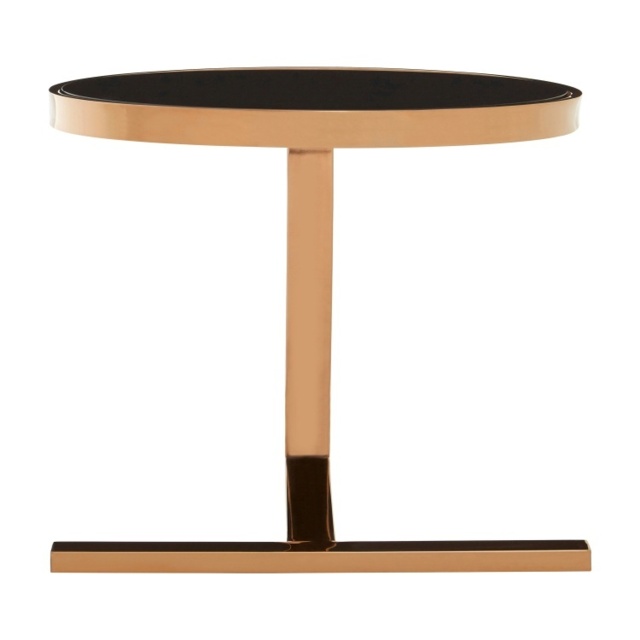 Interiors By Premier Contemporary Rose Gold Side Table With T Base ...