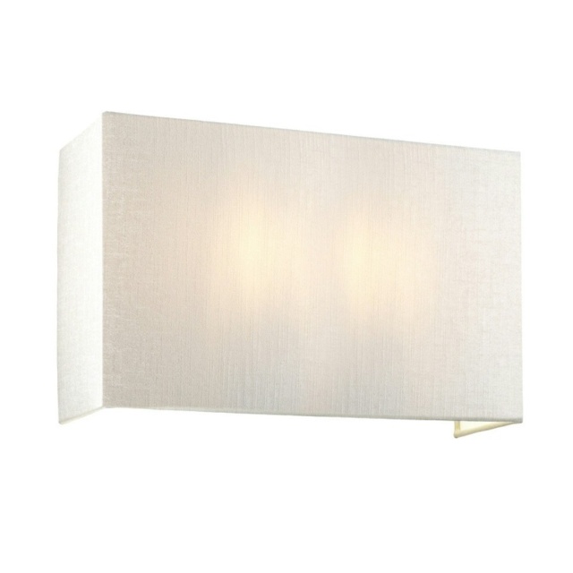 Riley Large Square Wall Light With Polished Chrome, Ivory Faux Silk ...