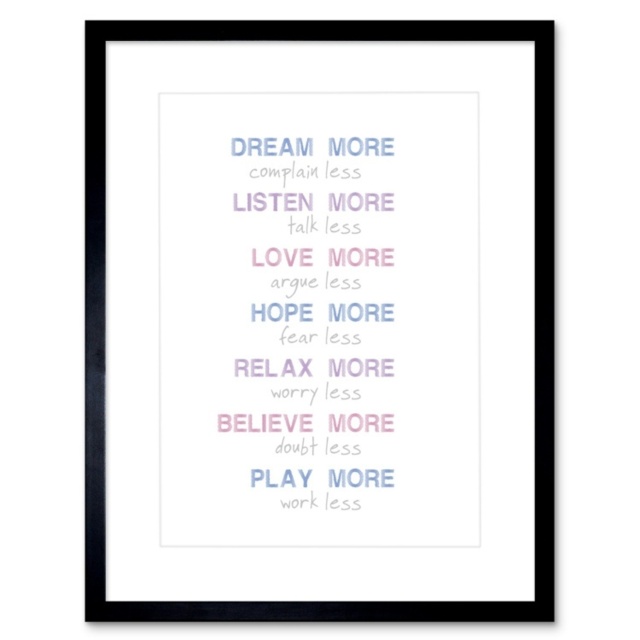 "Dream More Complain Less Motivational Quotes 9X7"" Black Framed Wall ...