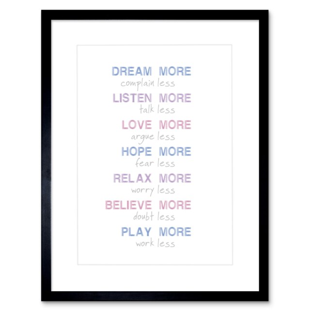 "Dream More Complain Less Motivational Quotes 9x7"" Black Framed Wall ...