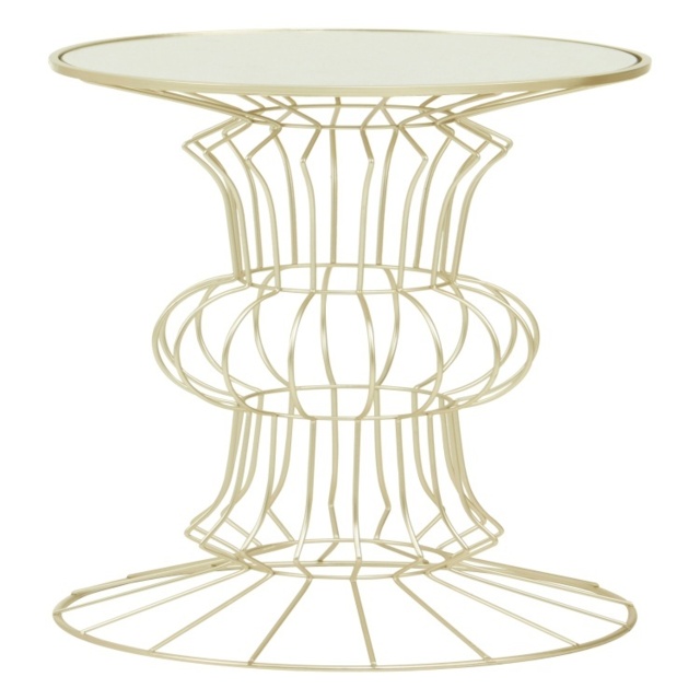 Interiors By Premier Practical Light Gold Finish Frame Table, Compact Side Table For Livingroom ...